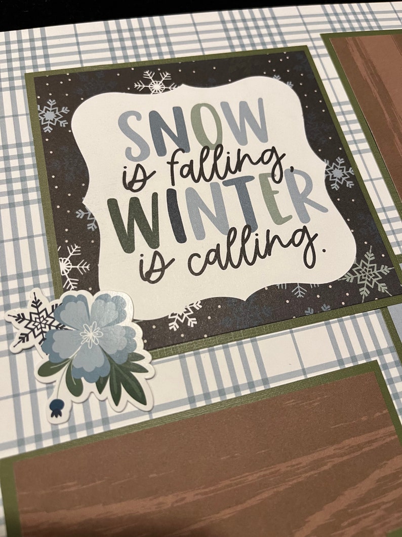 Premade Winter Scrapbook Album Page, Snow, Sledding, Snowman, Winter ...