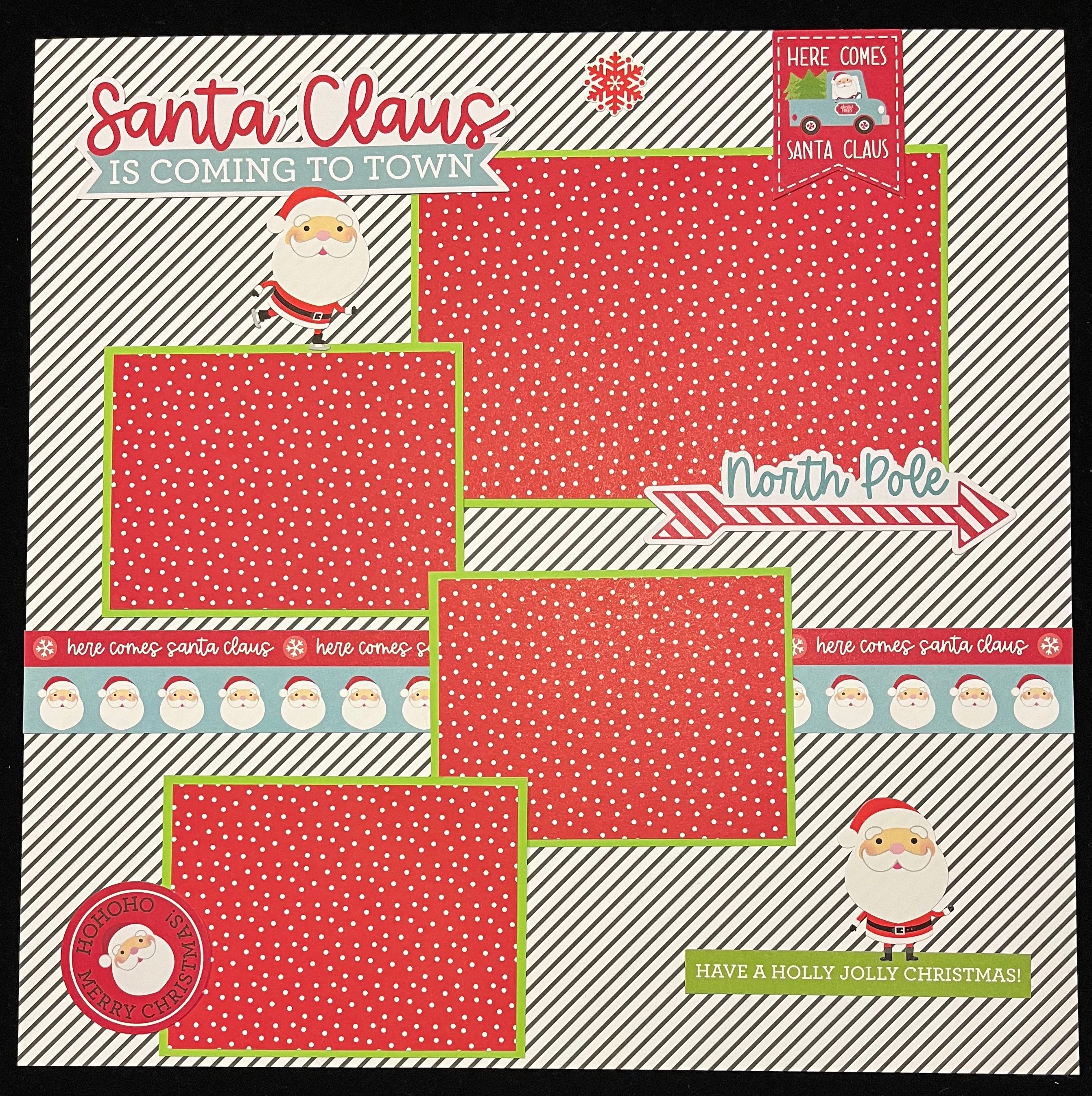 Christmas Scrapbook Layout, Santa Layout, Premade Scrapbook Album ...