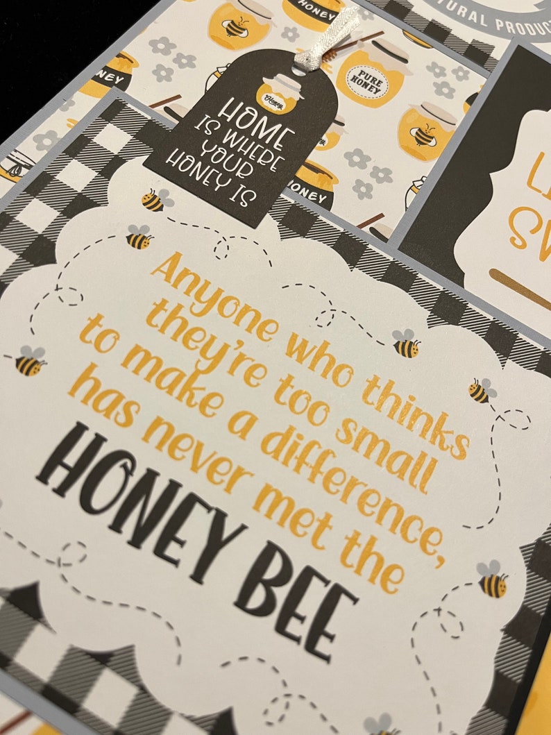 Scrapbook Album Layout, Bee Page, Let It Bee, Premade Album Layout ...