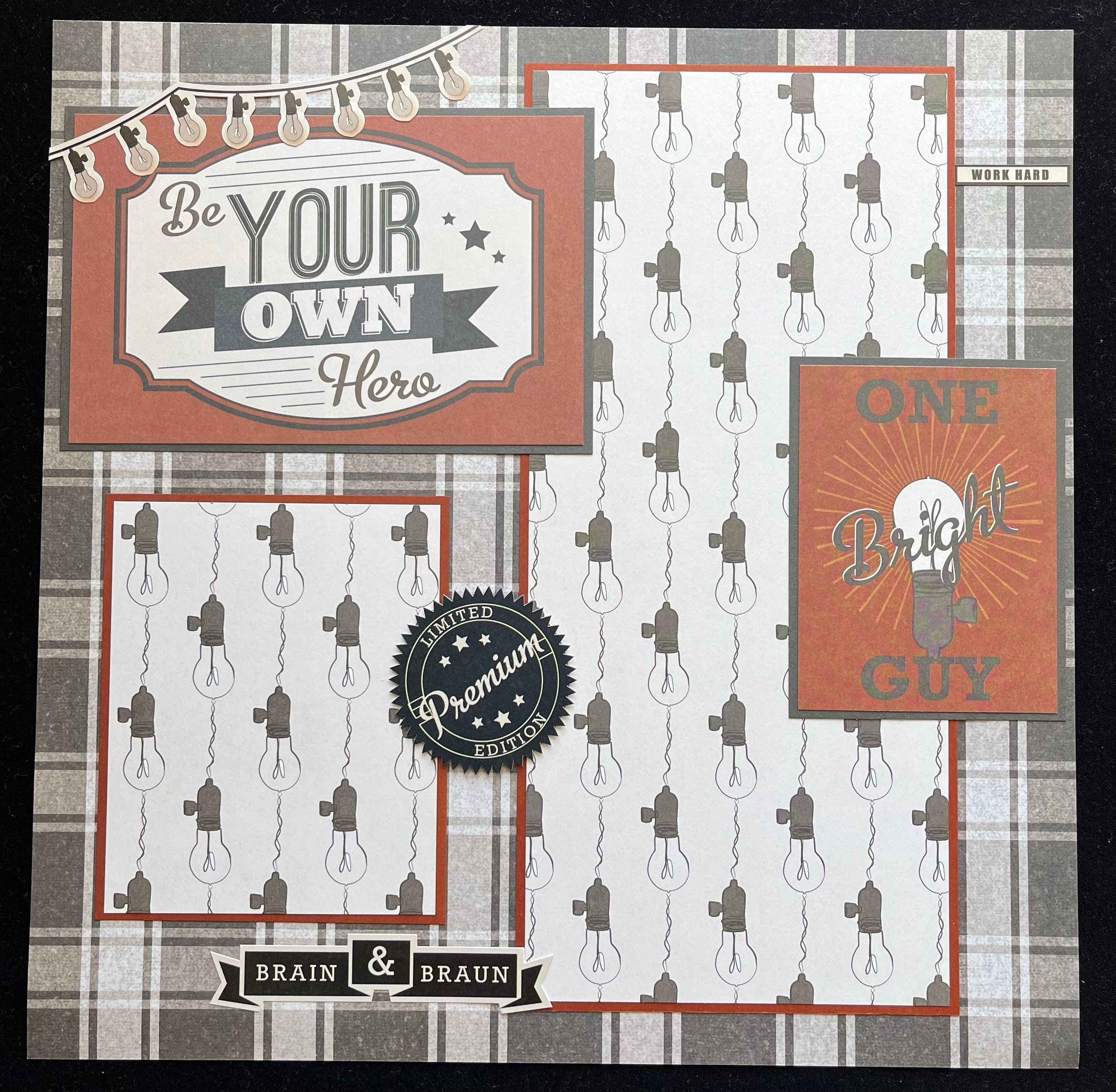 Masculine Two Page Scrapbook Layout, Mens Layout, Teen Boy Layout ...