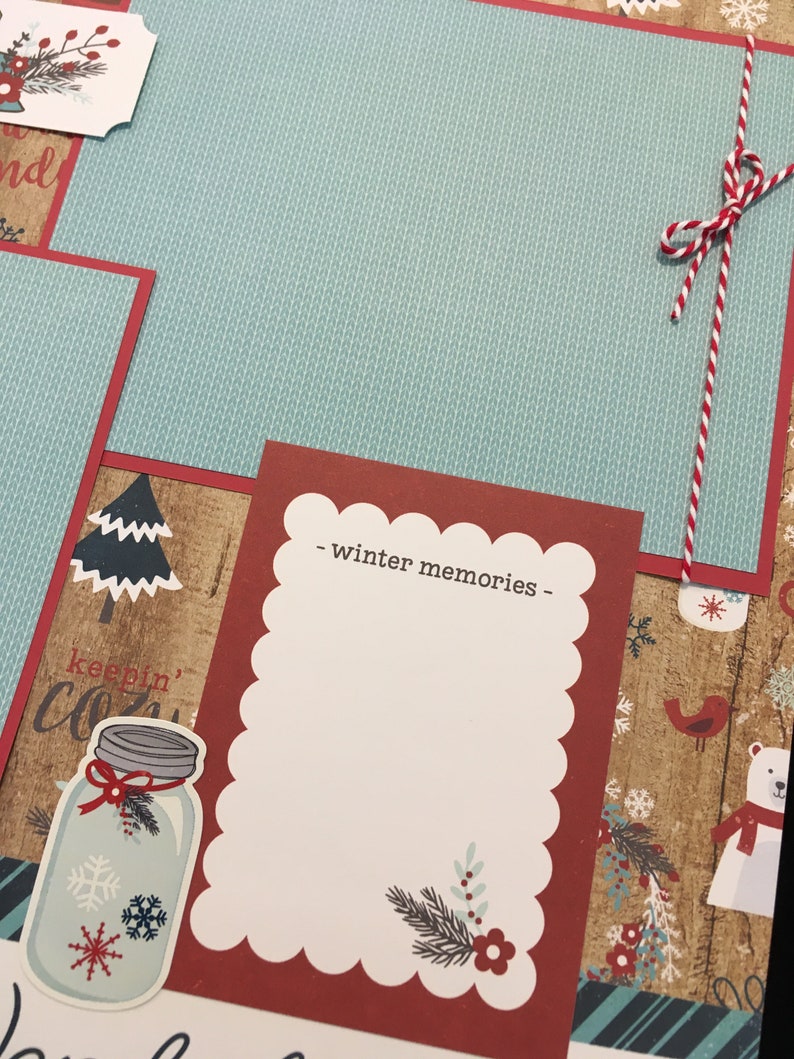 Winter Scrapbook Layout, Premade Scrapbook Page, Snow Day Scapbook ...