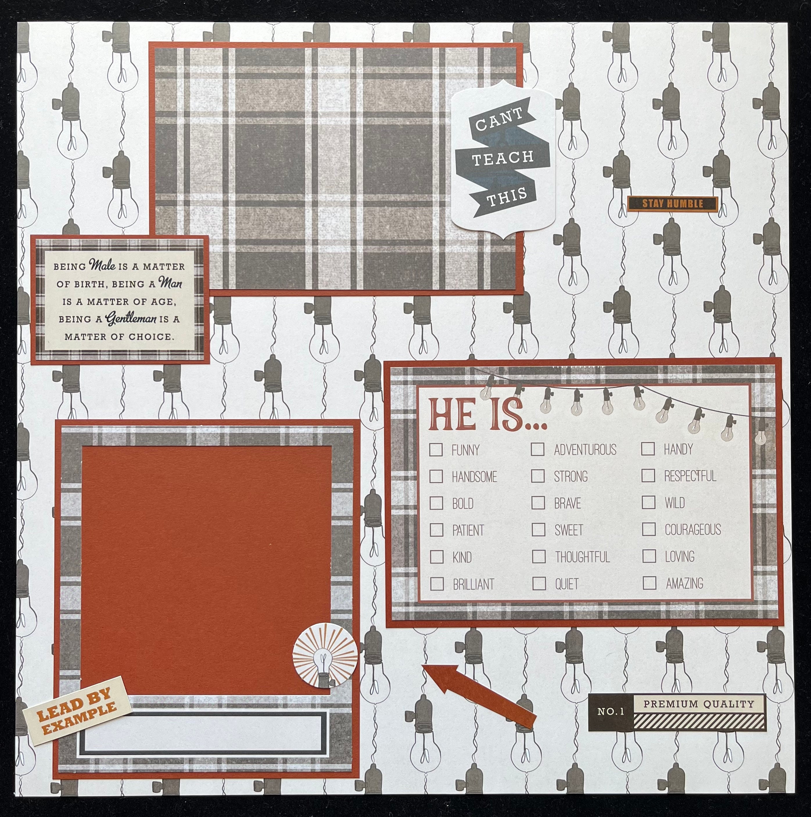 Masculine Two Page Scrapbook Layout, Mens Layout, Teen Boy Layout ...