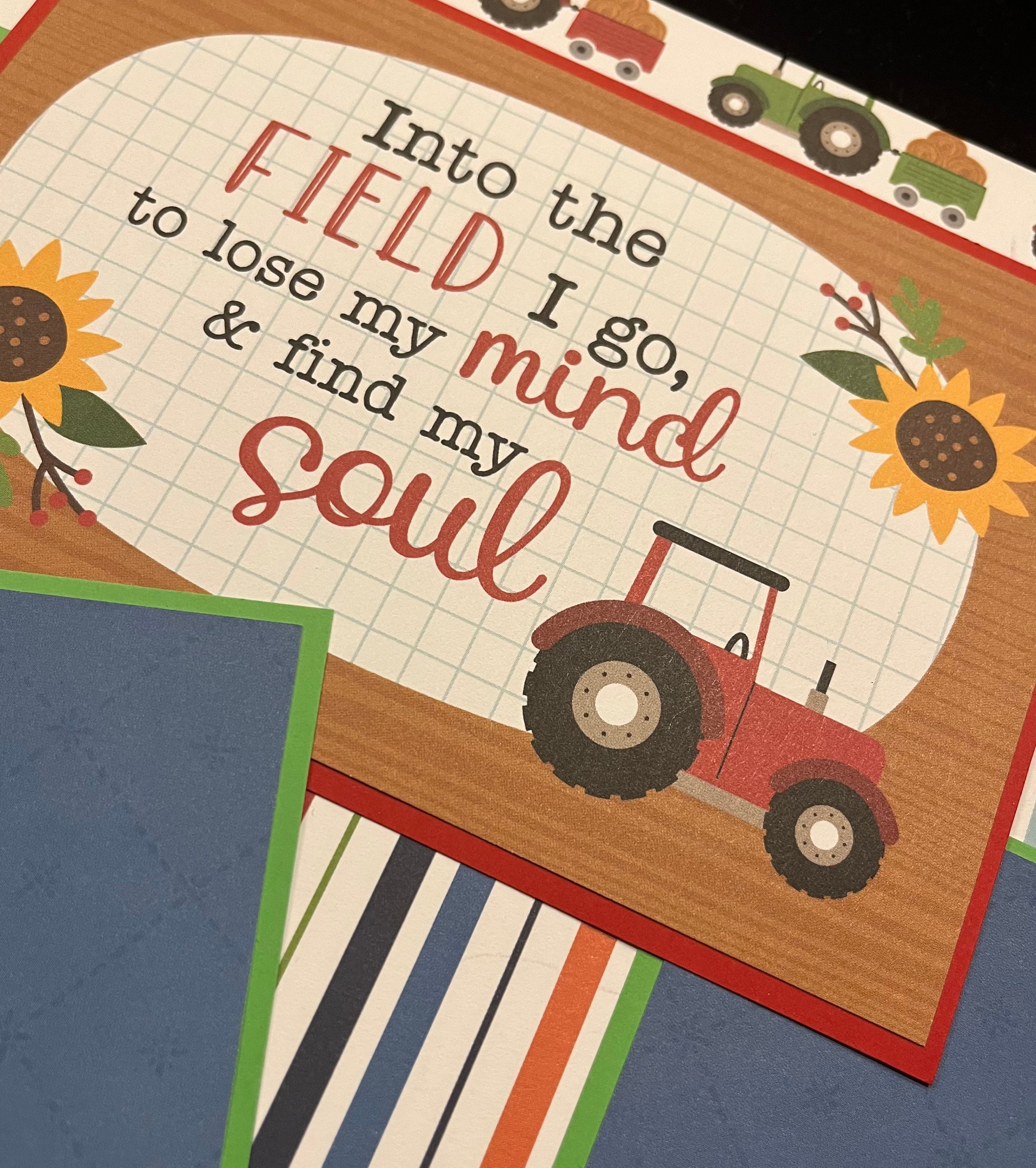 Premade Scrapbook Album Page, Farm Layout Page, Garden, Farm Life, Barn ...