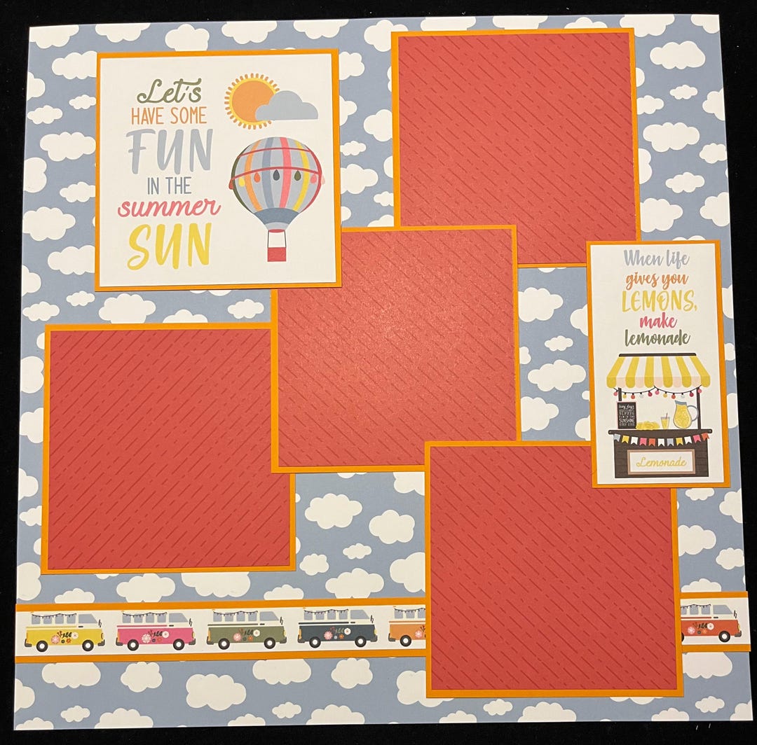 Summer Vacation Scrapbook Album Page, Premade Layout - Etsy