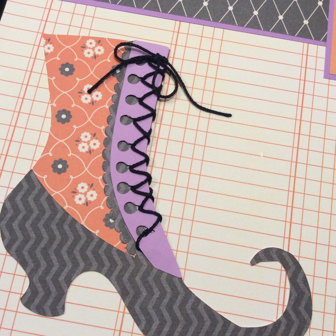 Halloween Scrapbook Layout, Witches Shoe Scrapbook Page, Halloween ...
