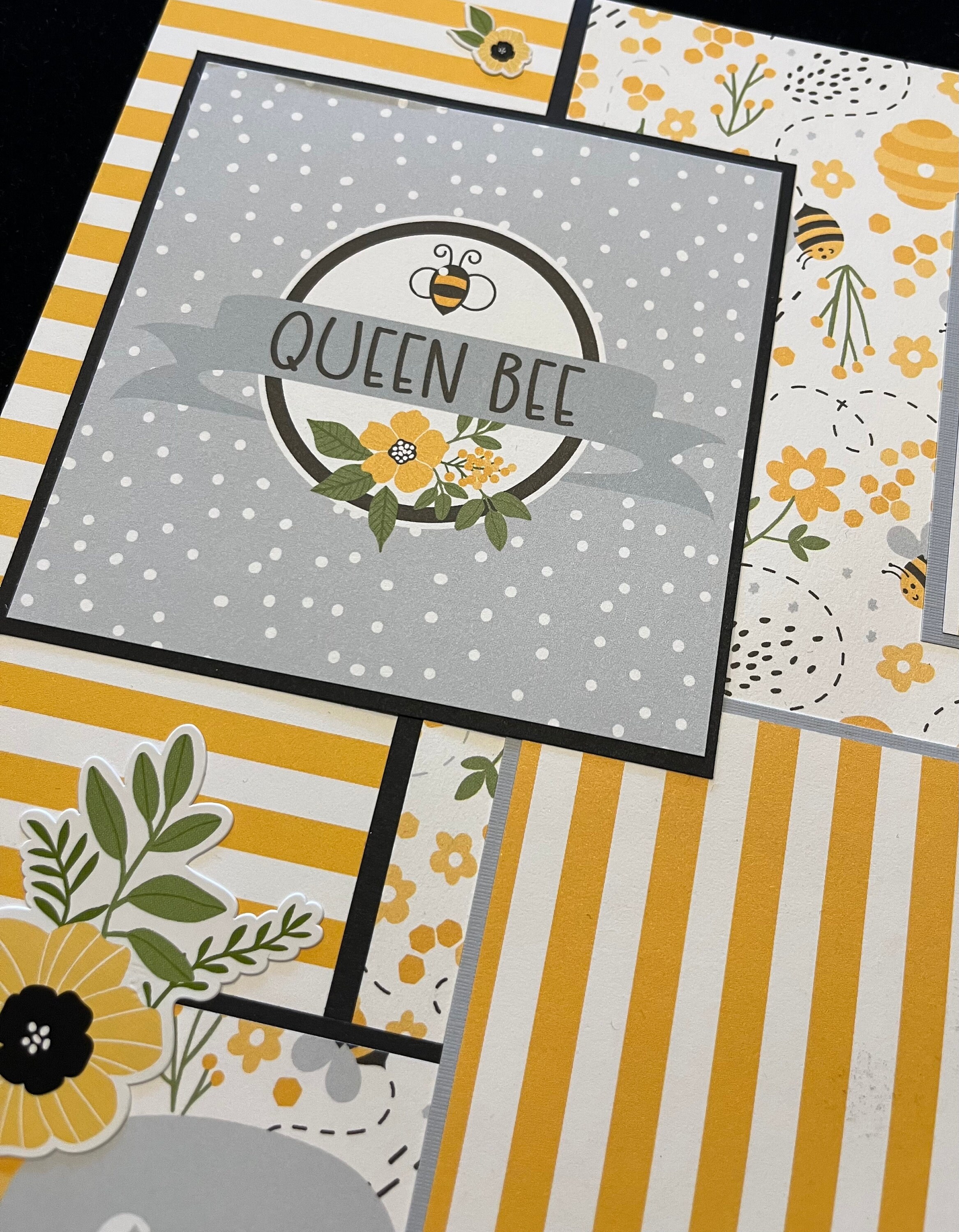 Scrapbook Album Layout, Bee Page, Let It Bee, Premade Album Layout ...