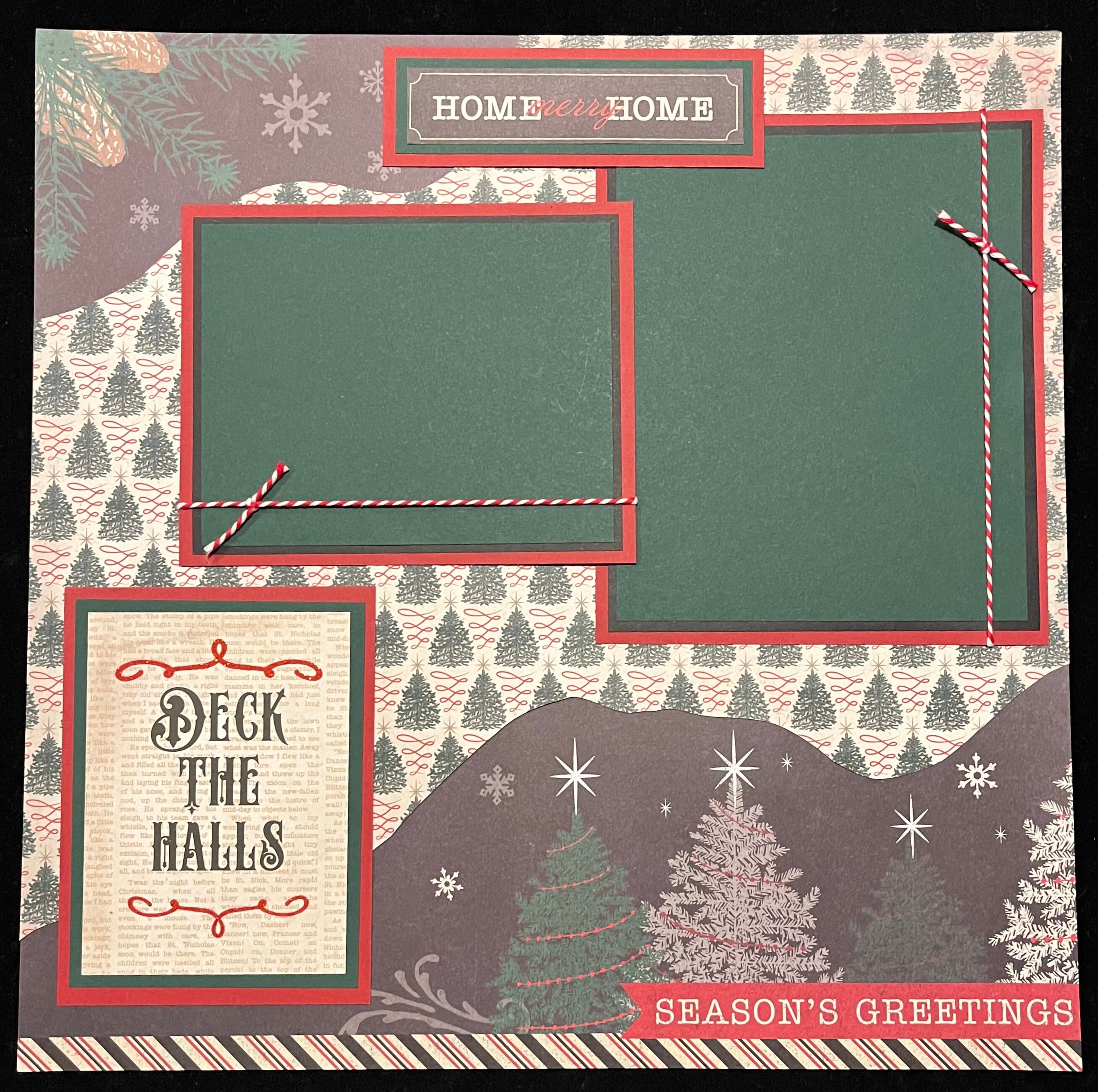 Premade Christmas Scrapbook Album Layout Page, Deck the Halls, - Etsy