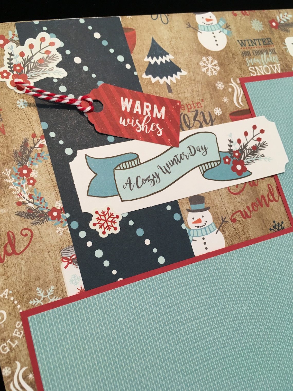 Winter Scrapbook Layout, Premade Scrapbook Page, Snow Day Scapbook ...