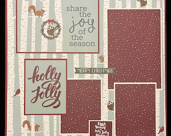 Premade Christmas Scrapbook Album Layout Page, Christmas Photo Album ...