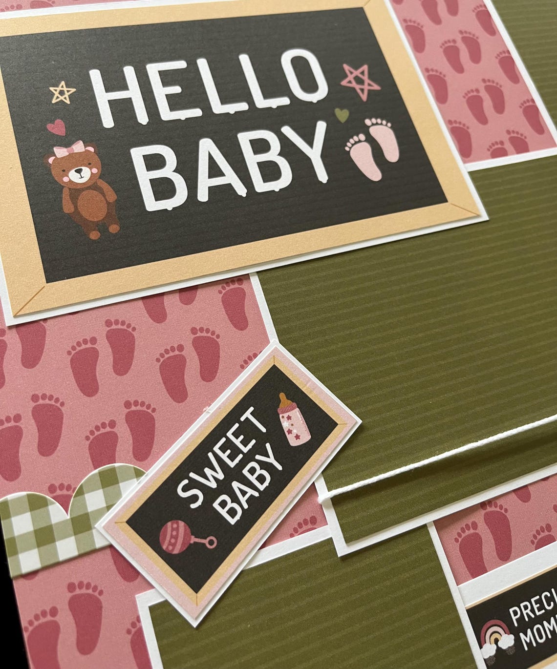 Baby Girl Premade Scrapbook Album Page, Memory Album Page, Photo Album ...