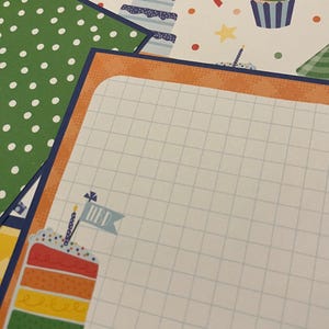 Premade Birthday Scrapbook Album Page, Cake and Balloons - Etsy