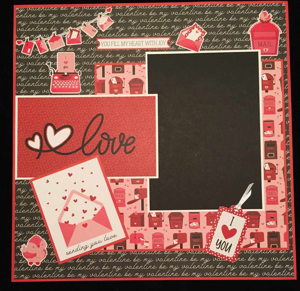 Love Album Layout, Valentine Scrapbook Layout Page, Premade Scrapbook ...
