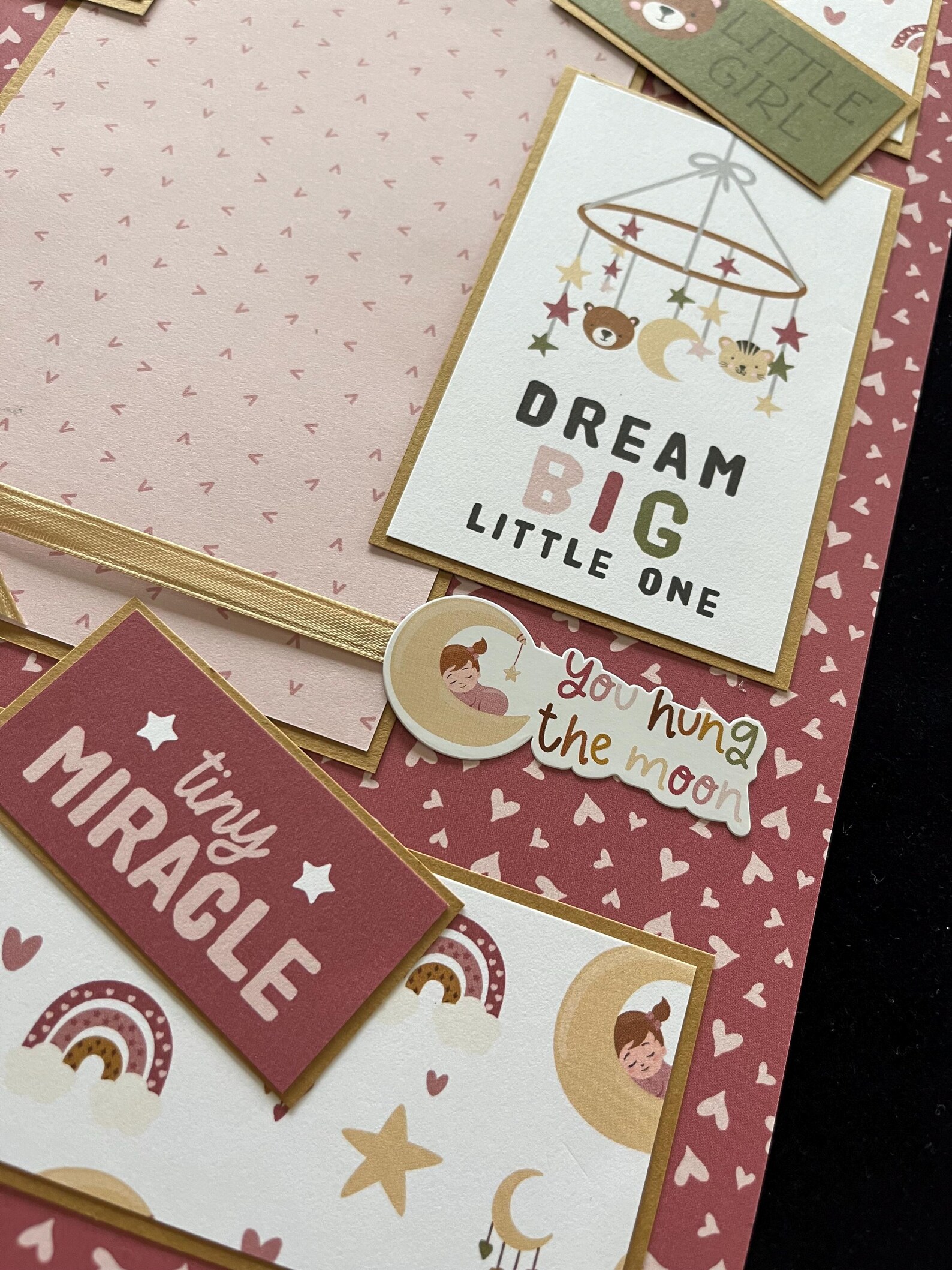 Baby Girl Premade Scrapbook Album Page, Memory Album Page, Photo Album ...