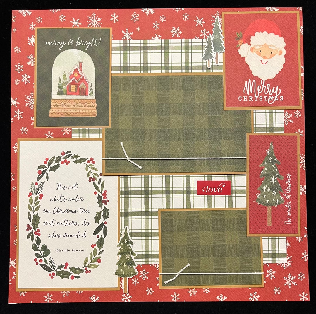 Premade Christmas Scrapbook Album Layout Page, Christmas Photo Album ...