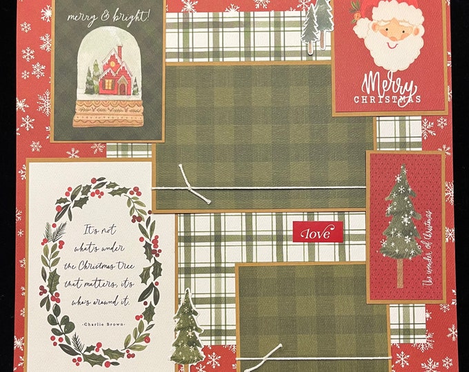 Premade Christmas Scrapbook Album Layout Page, Christmas Photo Album ...