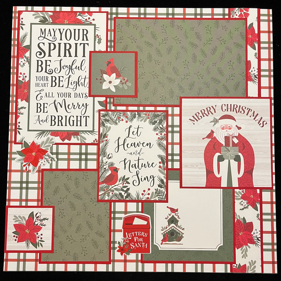 Premade Christmas Scrapbook Album Layout Page, Christmas Photo Album ...