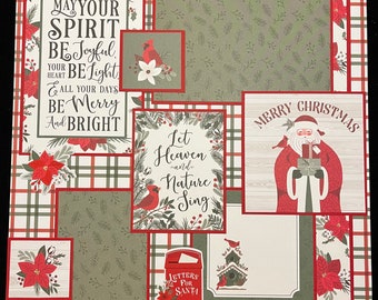 Premade Christmas Scrapbook Album Layout Page, Christmas Photo Album ...
