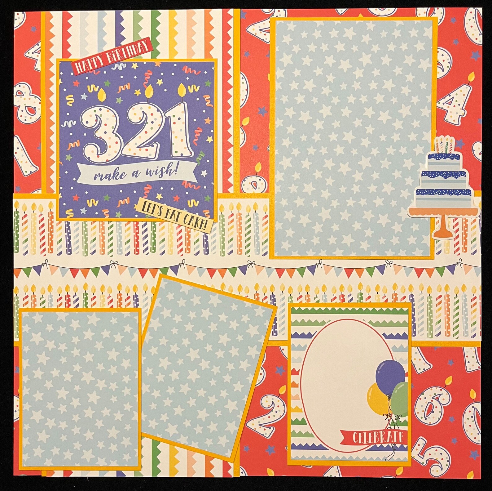 Premade Birthday Scrapbook Album Page, Party Layout - Etsy