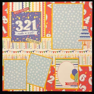 Premade Birthday Scrapbook Album Page, Party Layout - Etsy