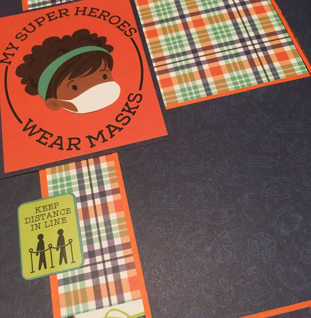 Pandemic Scrapbook Layout Page, Social Distancing, Pandemic Mask ...