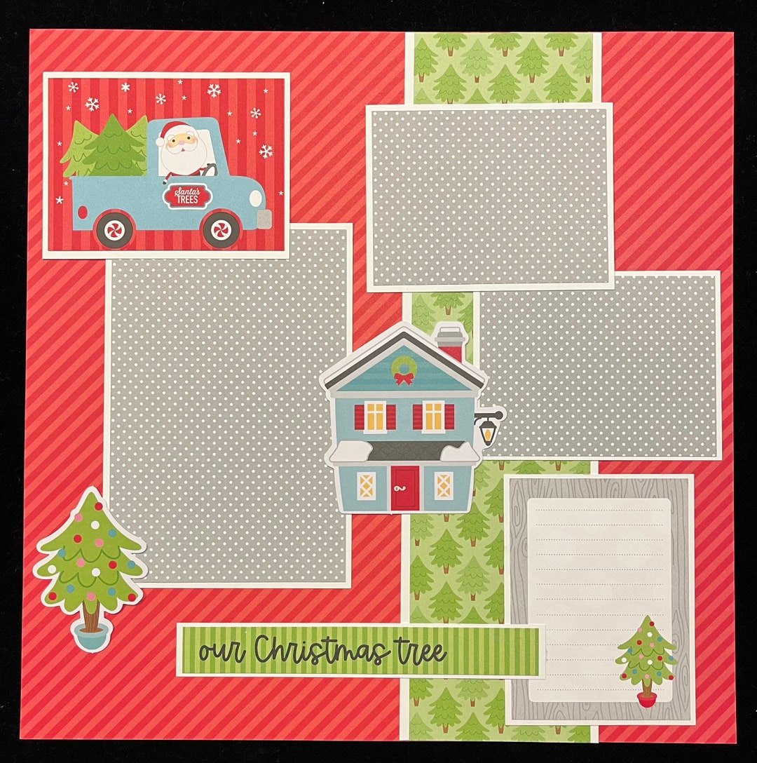 Christmas Scrapbook Layout, Premade Scrapbook Album Page, Santa ...