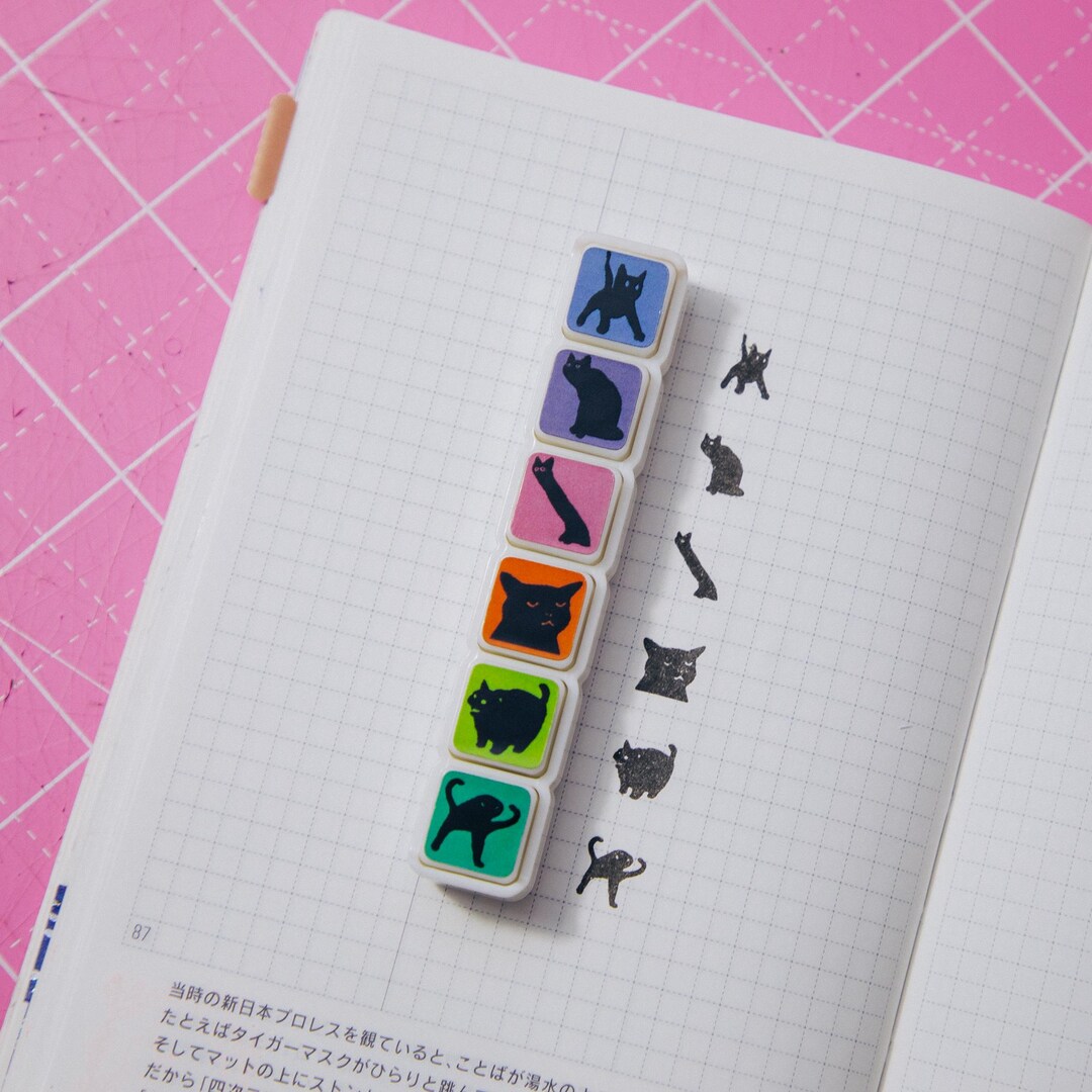 Internet Meme Black Cats Push - Button Stamp Set - Stationery With ...