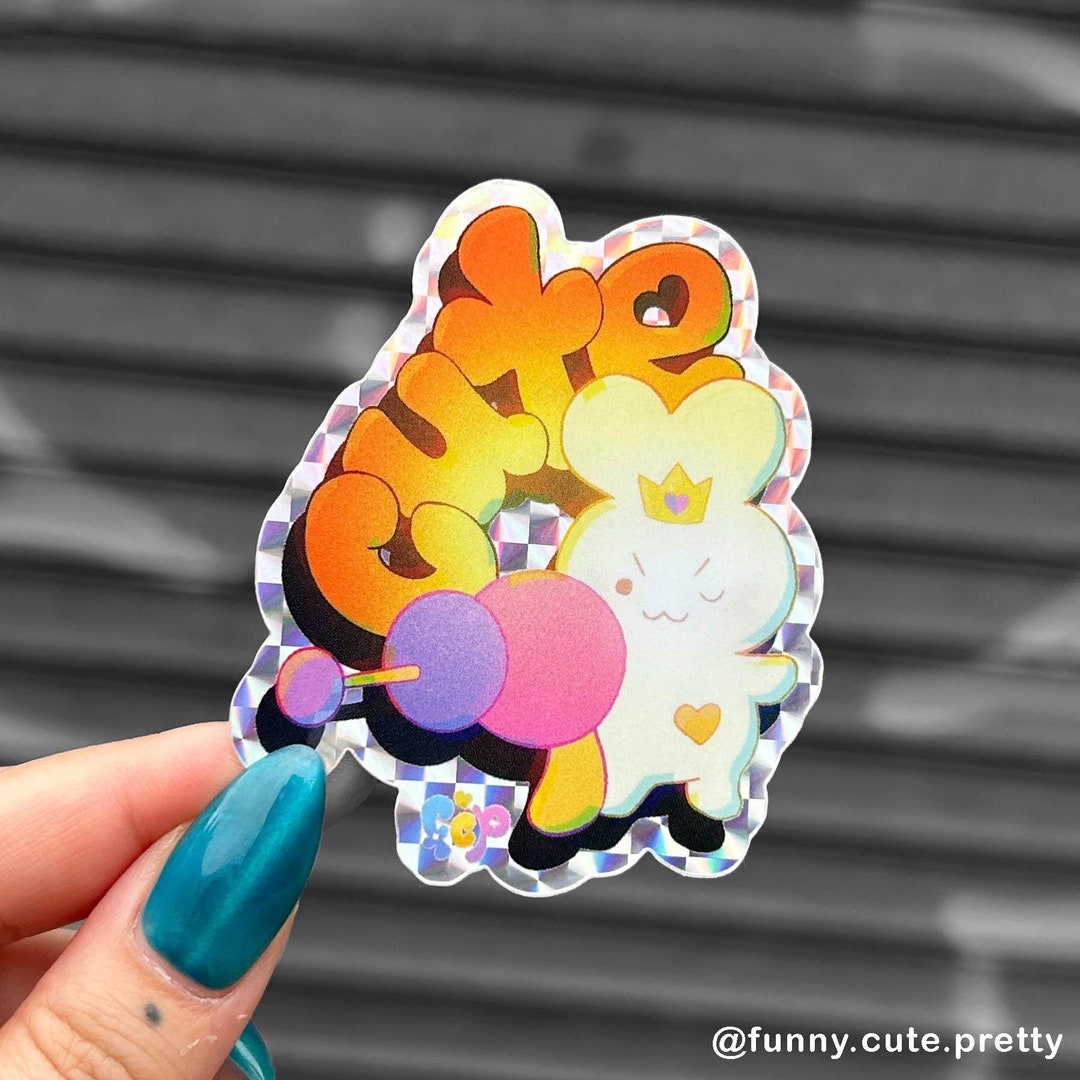 Cute Sticker - Cute Holding a Space Ray Gun Prism Sticker FCP ...