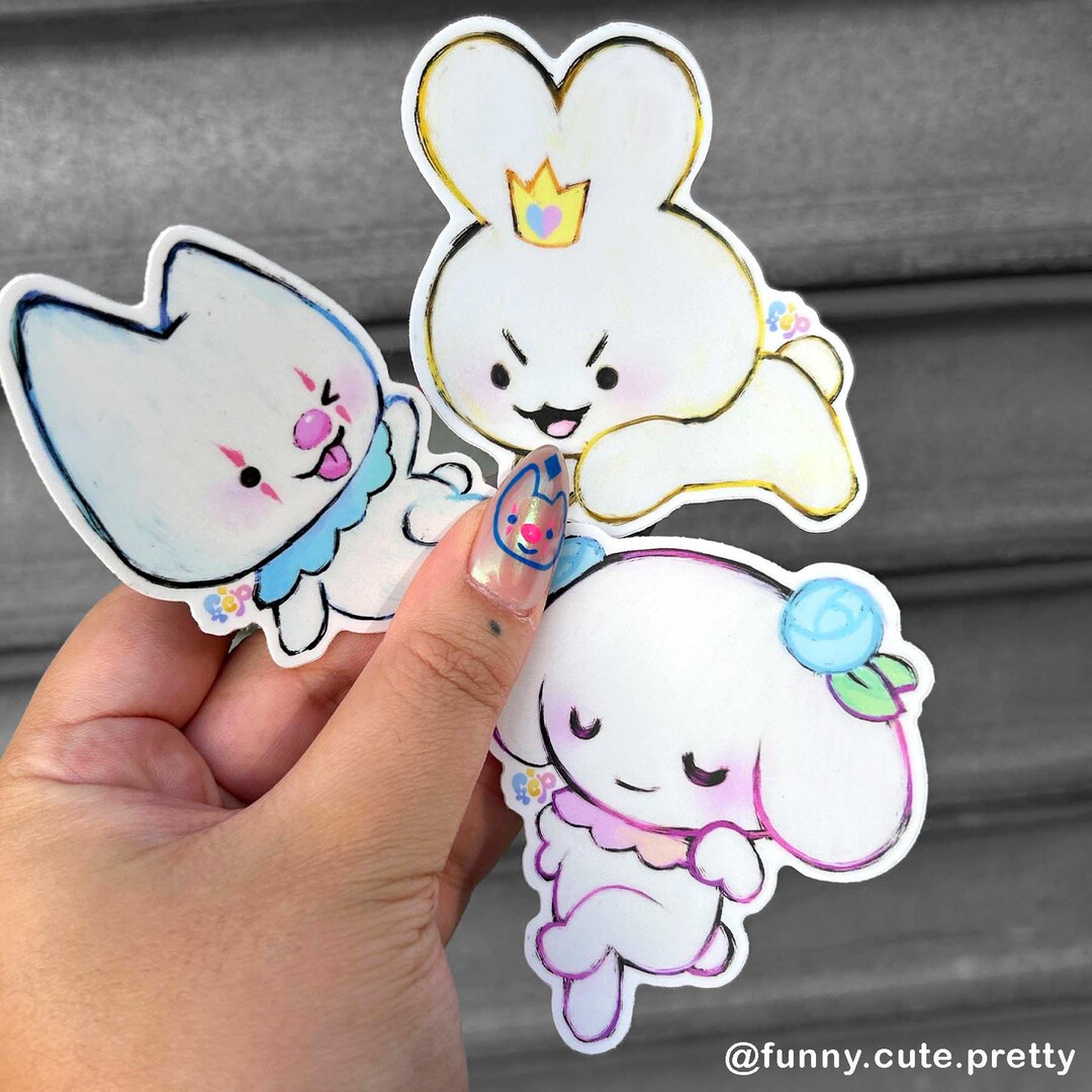 Funny Cute Pretty Poses - 3 Sticker Set - Vinyl Stickers FCP ...