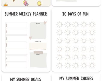 Kids Summer Planner, Printable Planner, Habit Tracker, Prayer Journal ...