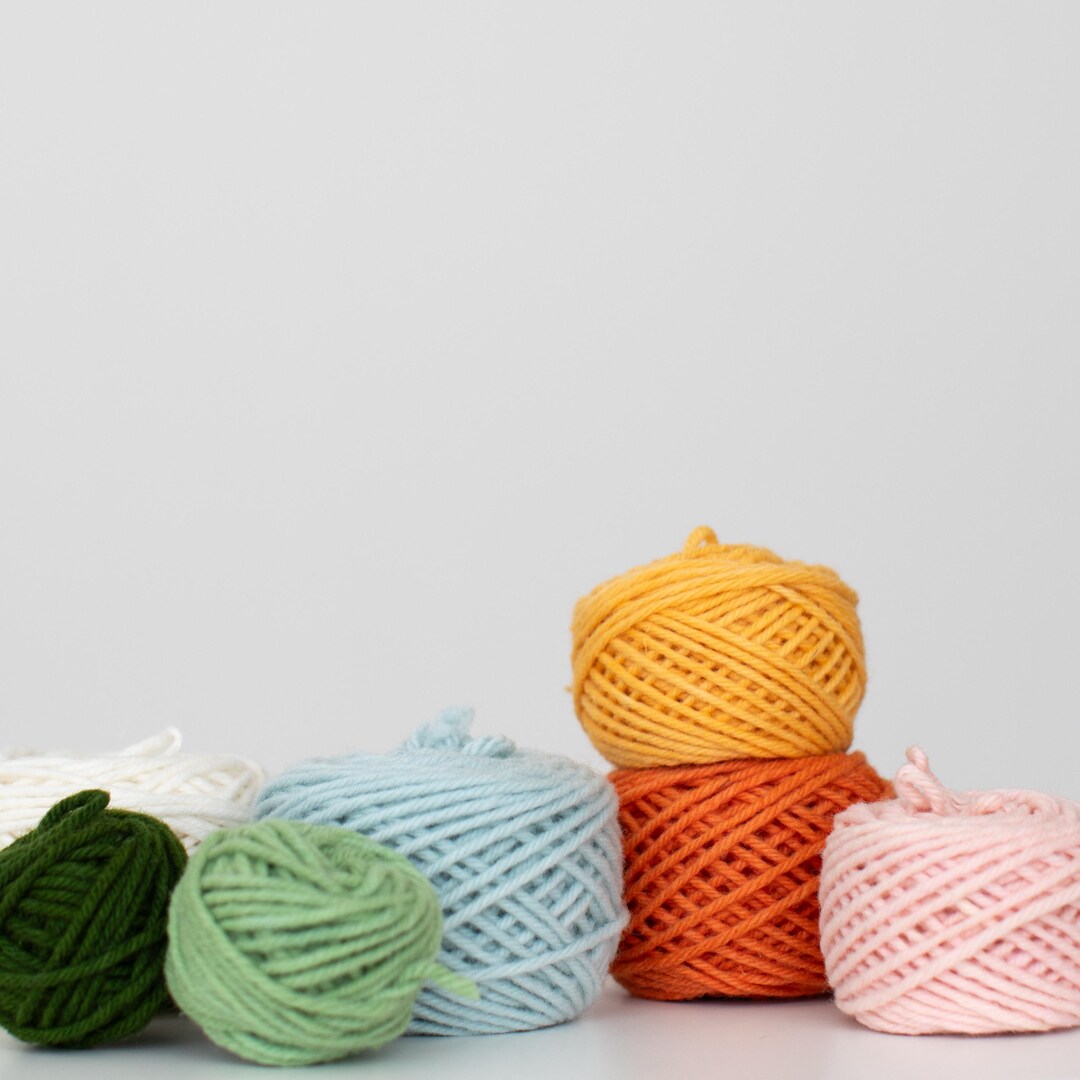 Yarn Bundle for Spring Floral Punch Needle Pattern, Rug Hooking, Wool ...
