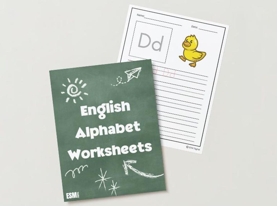 English Alphabet Worksheet Book - Etsy