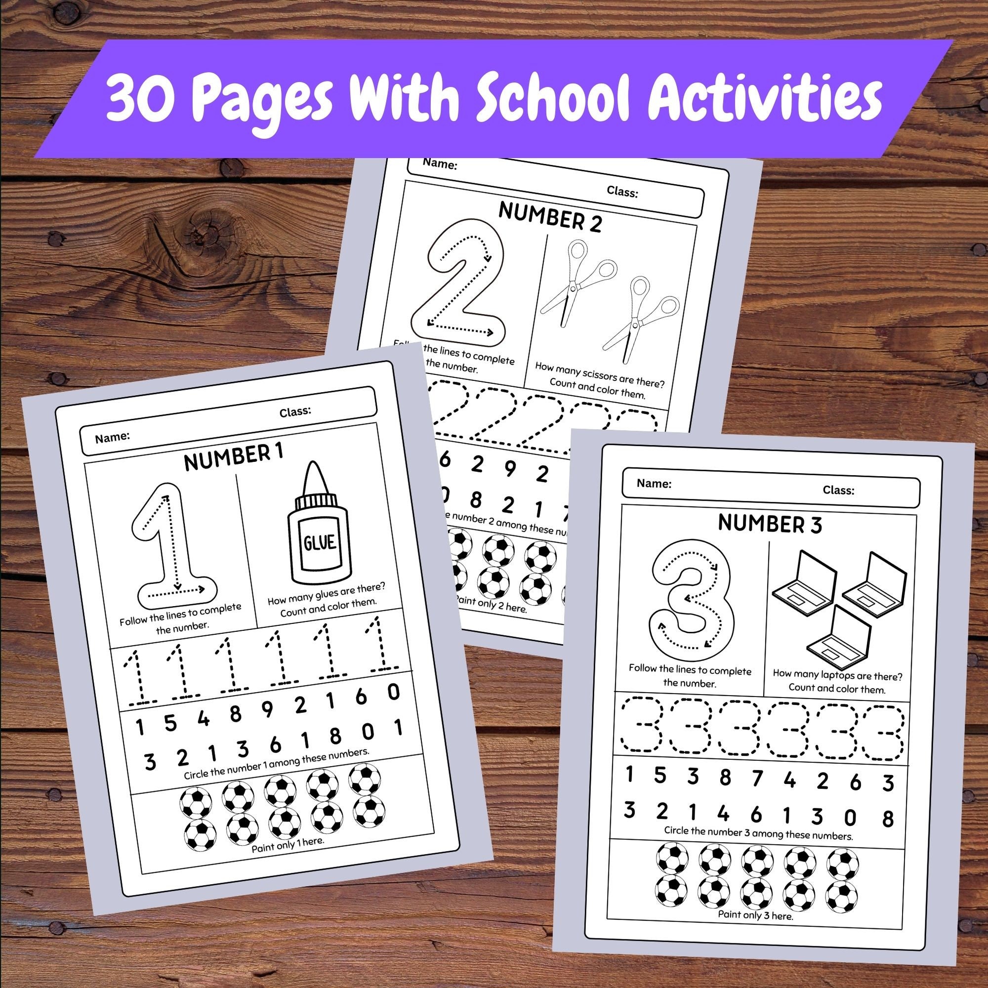 Counting to 20 Coloring School Supplies School Activities School ...