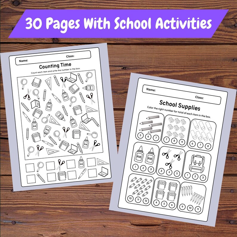 Coloring Pages | Counting to 20 | Coloring School Supplies | School ...