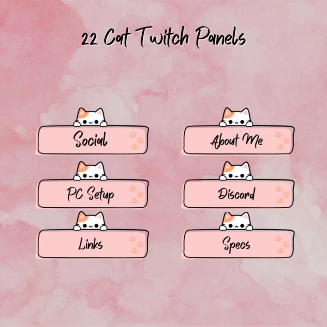 22 Cute Cat Twitch Panels | Cat | Cute | Animal | Twitch Animal Panels ...