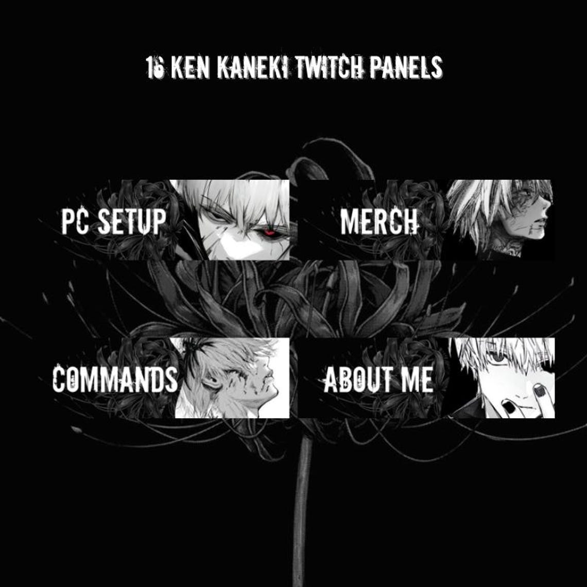 Ken Kaneki Twitch Panels: Customizable Anime Stream Graphics (digital ...