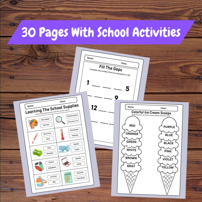 Coloring Pages | Counting to 20 | Coloring School Supplies | School ...