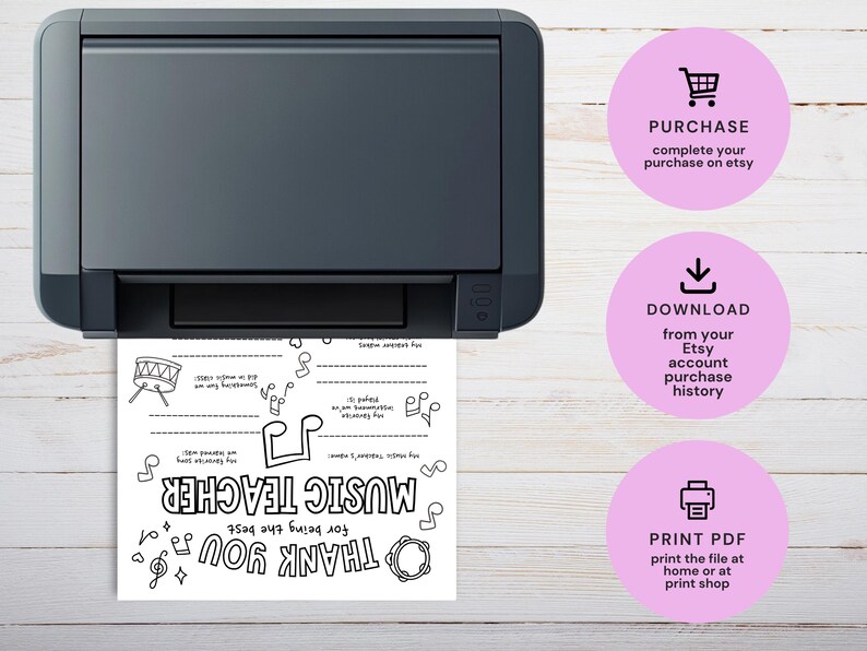 Music Teacher Appreciation Week Printable Coloring Page Card, Teacher ...