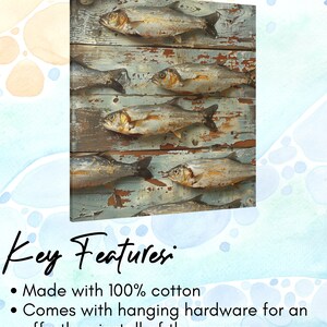 Distressed Weathered Fish Coastal Canvas Wall Art, Distressed Wood Wall ...