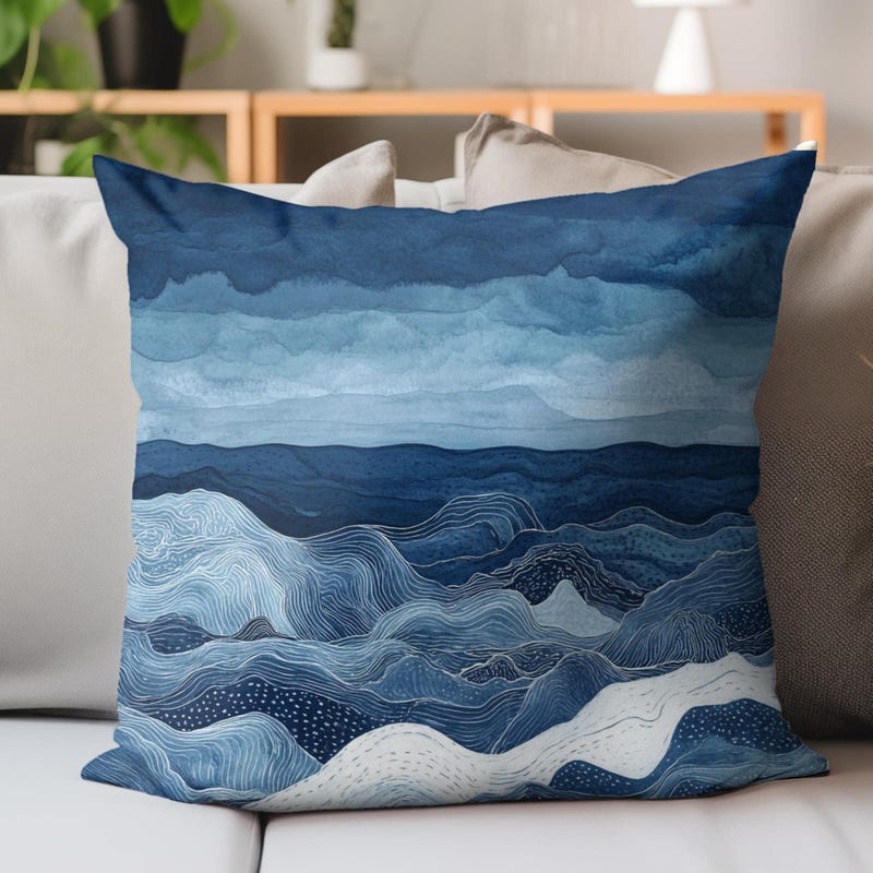 Waves Pillow - Etsy
