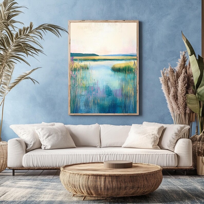 Coastal Marsh Canvas Wall Art, Nature-inspired Decor, Wooden Framed ...