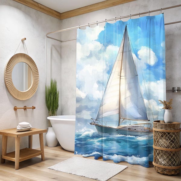 Boat Shower Curtain - Etsy