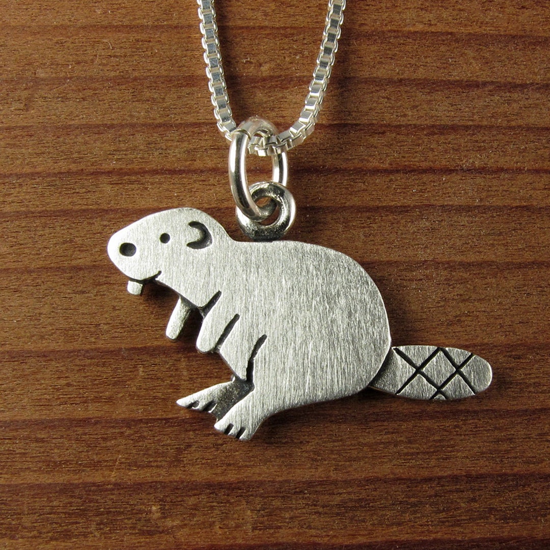 Tiny Beaver Pendant / Necklace Sterling Silver - Etsy