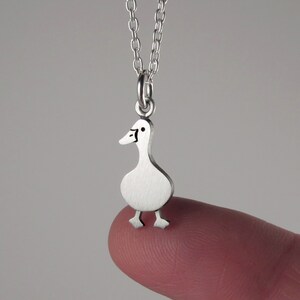 Tiny Duck Pendant / Necklace Sterling Silver - Etsy