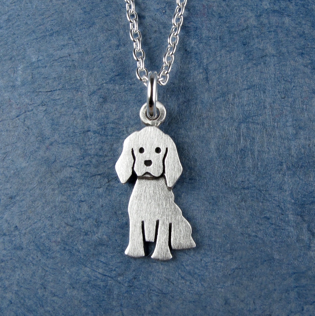 Tiny Cocker Spaniel Pendant / Necklace Sterling Silver - Etsy
