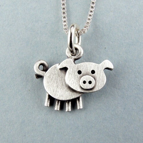 14k Solid Gold Pig Zodiac Necklace Personalized Pig Pendant - Etsy