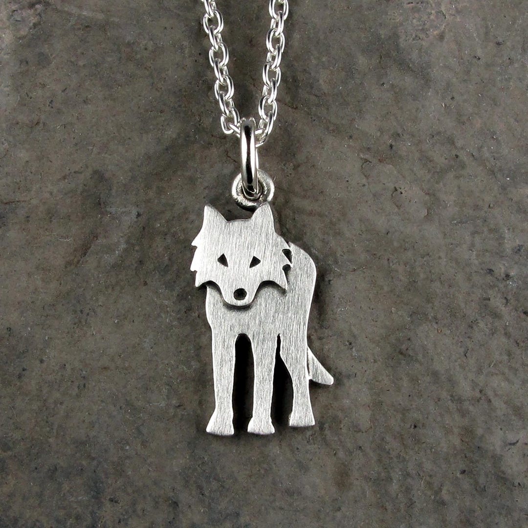 Tiny Wolf Pendant / Necklace Sterling Silver - Etsy