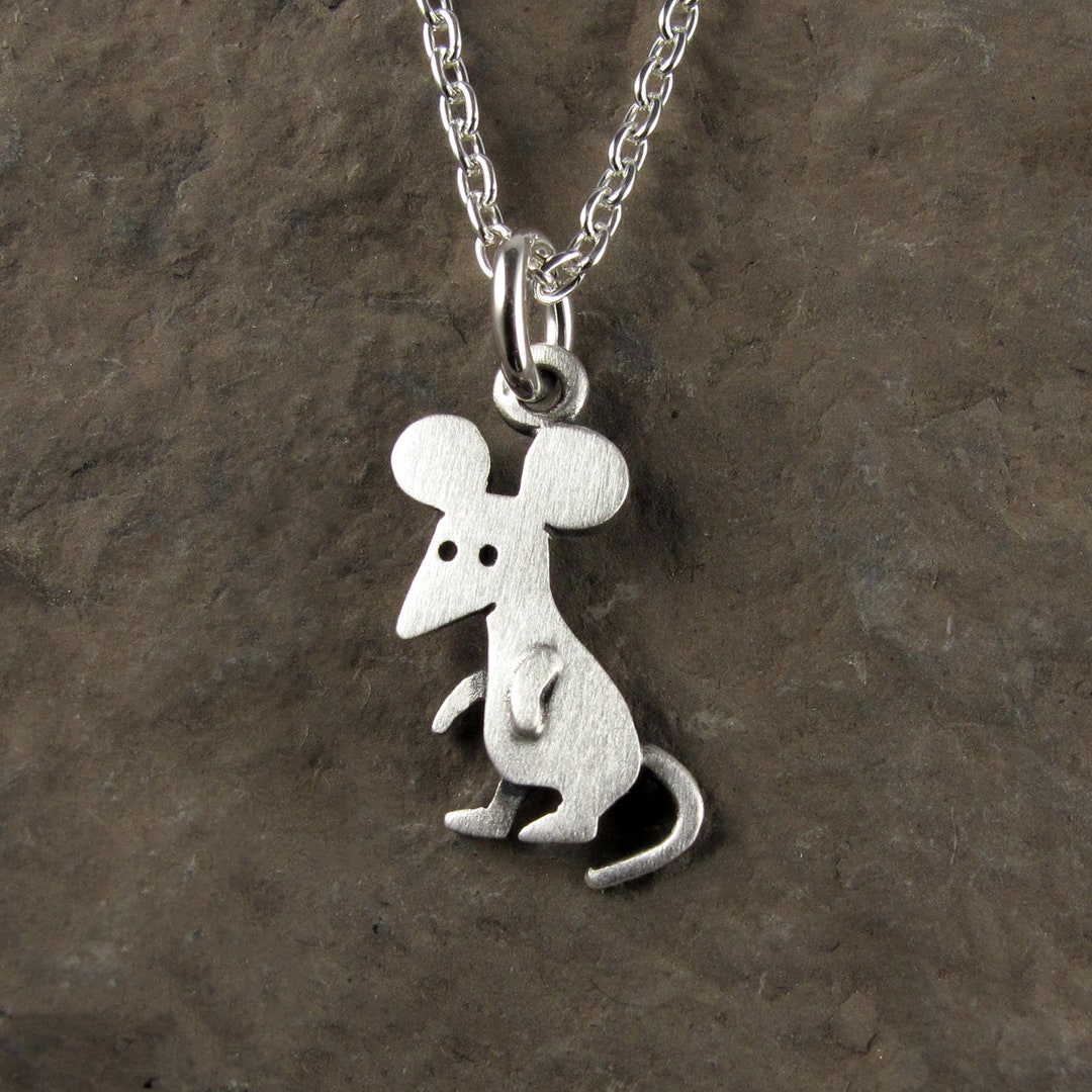Tiny Mouse Pendant / Necklace Sterling Silver - Etsy
