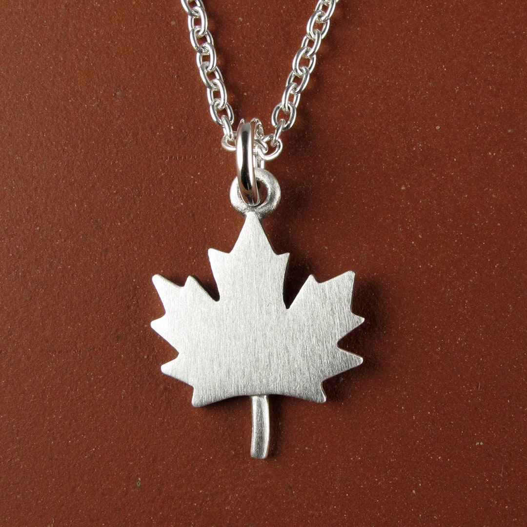 Tiny Maple Leaf Pendant / Necklace Sterling Silver - Etsy