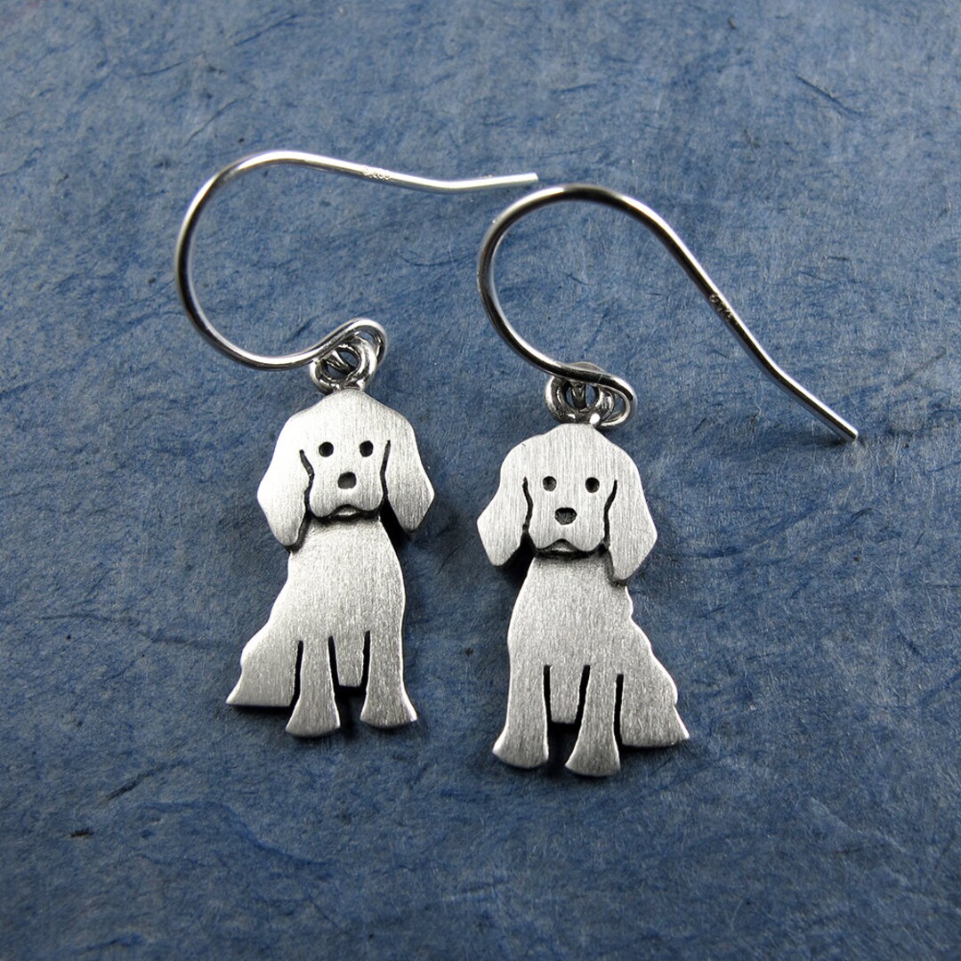 Tiny Cocker Spaniel Earrings - Sterling Silver - Etsy
