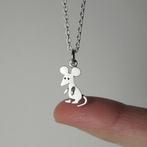 Tiny Mouse Pendant / Necklace - Sterling Silver - Etsy
